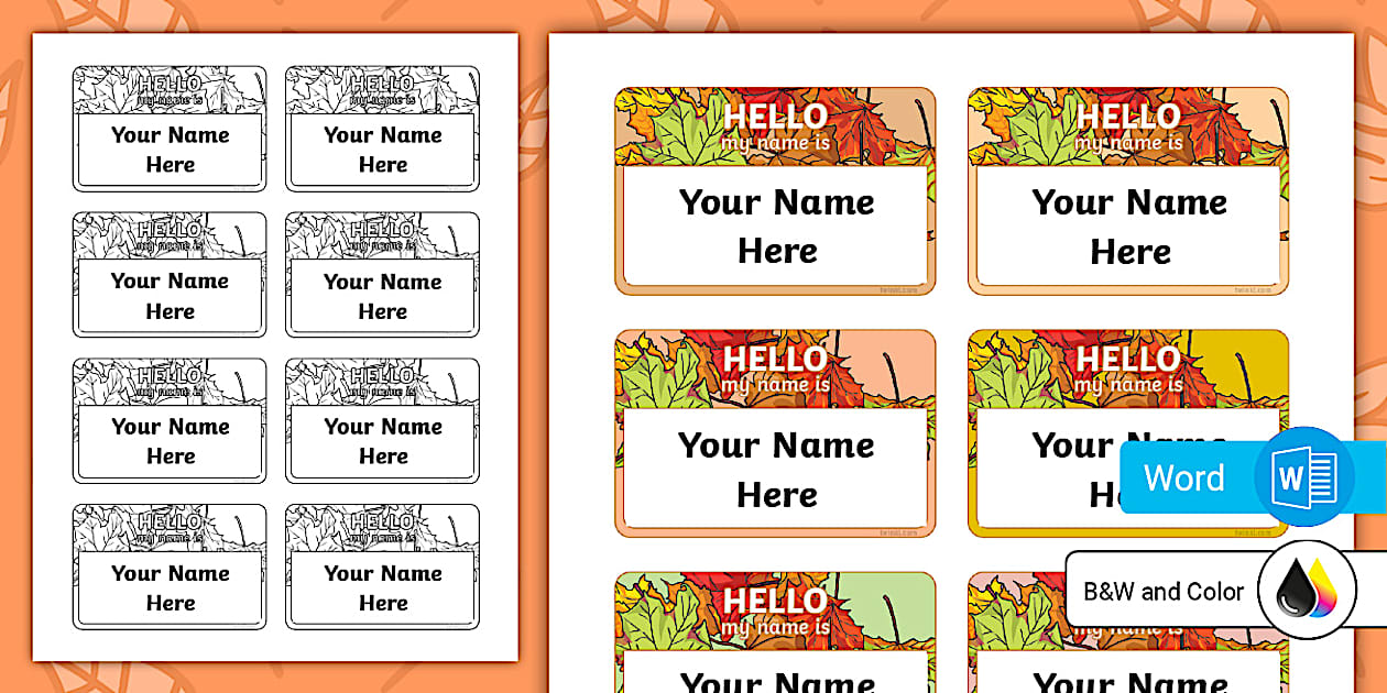 Fall Name Tag Ideas | Classroom Management | Twinkl USA