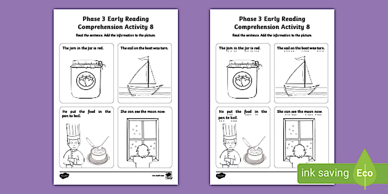 Phase 3 EYFS Reading Comprehension Activity 8 (teacher made)