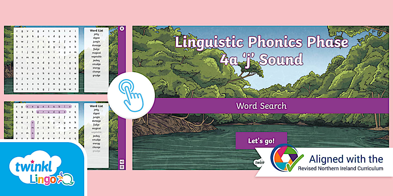 Linguistic Phonics Phase 4a ‘j’ Sound Interactive Word Search