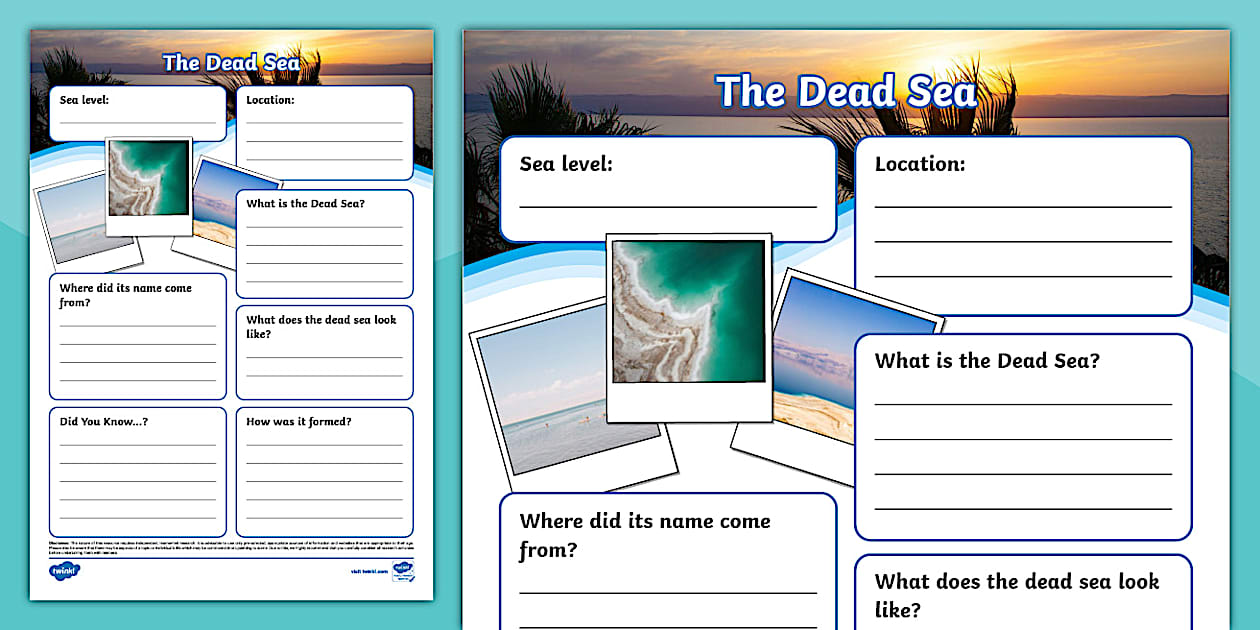 The Dead Sea Fact File Template - Geography - Twinkl