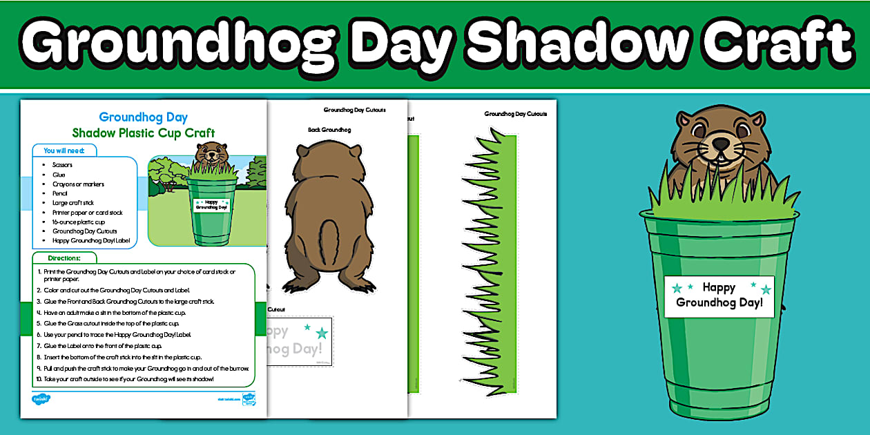 Groundhog Day Shadow Plastic Cup Craft