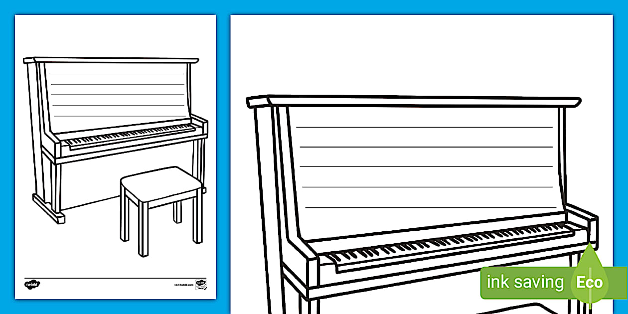 Piano Writing Template (Teacher-Made) - Twinkl