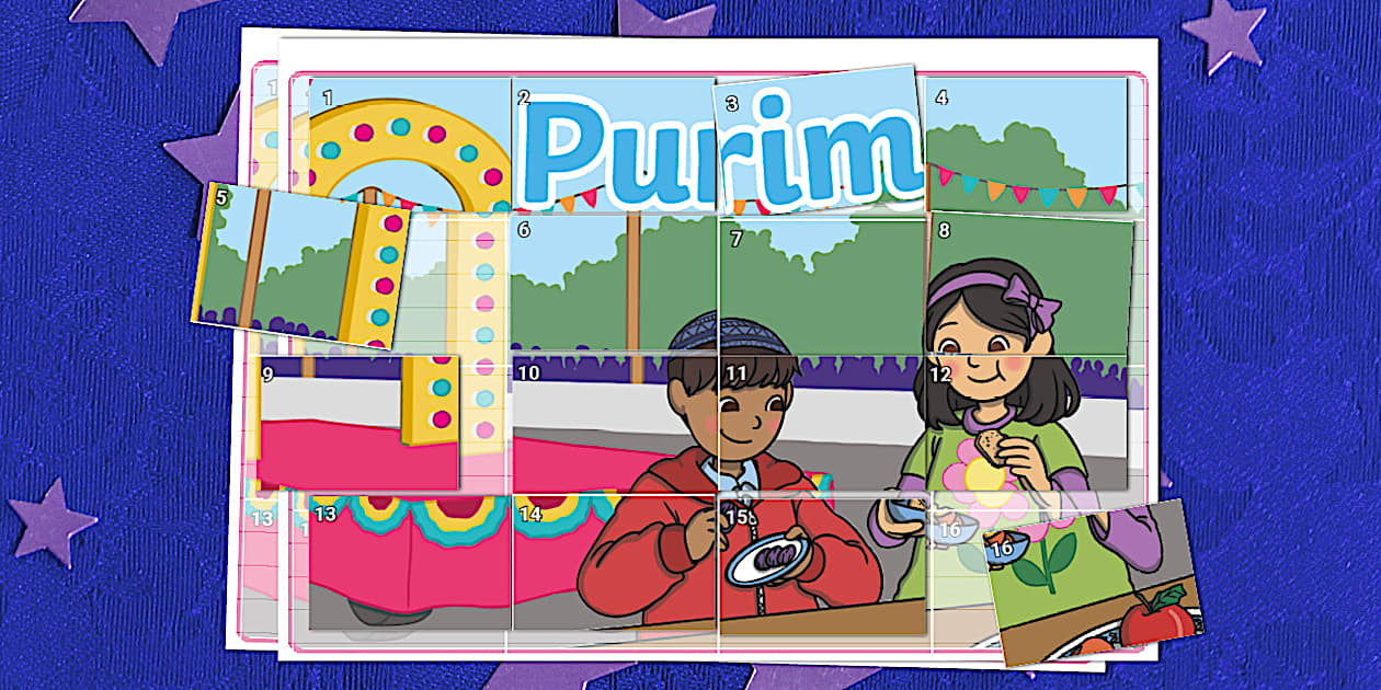 Purim - Sticker Puzzle (creat de profesori) - Twinkl