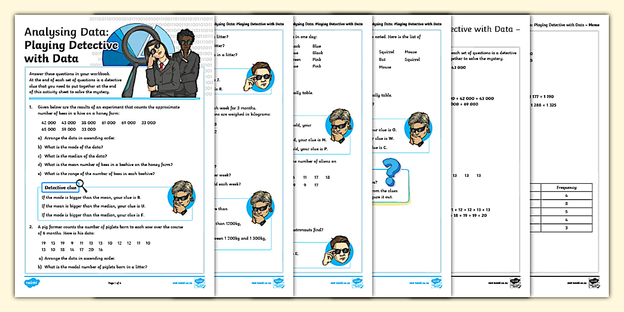 Analysing Data: Playing Detective with Data - Activity Sheet