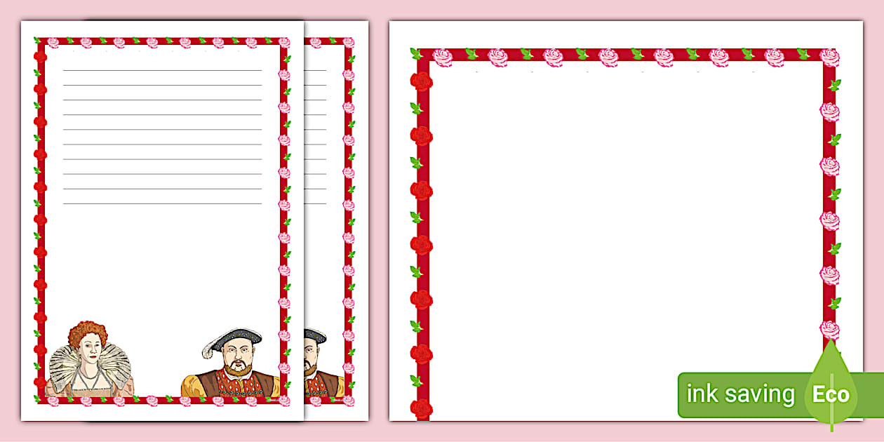 Simple Blank Kings and Queens of England Page Border | Page