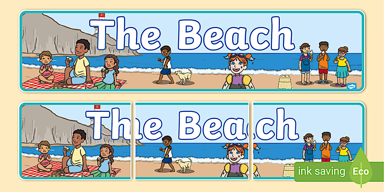 The Beach Display Banner (Teacher-Made) - Twinkl