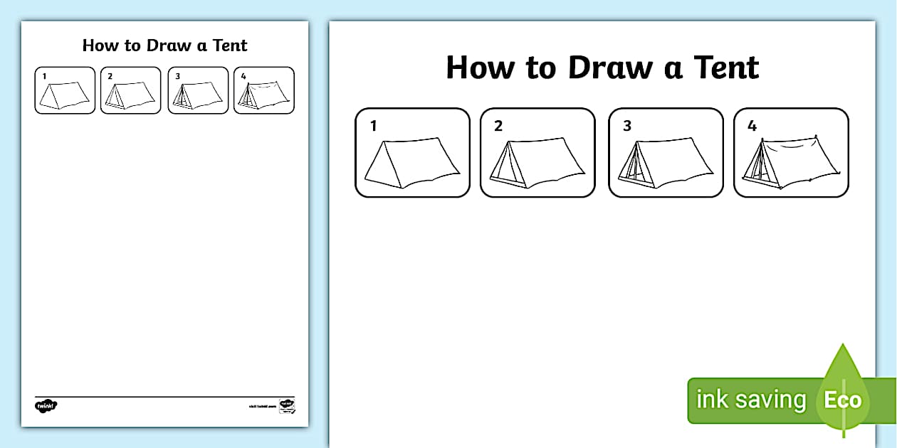 How to Draw a Tent Worksheet | Drawing and Art | Twinkl KS1