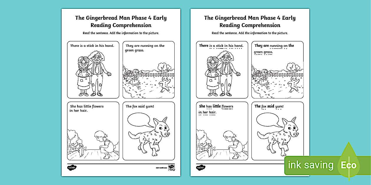 The Gingerbread Man Phase 4 Reading Comprehension Activity