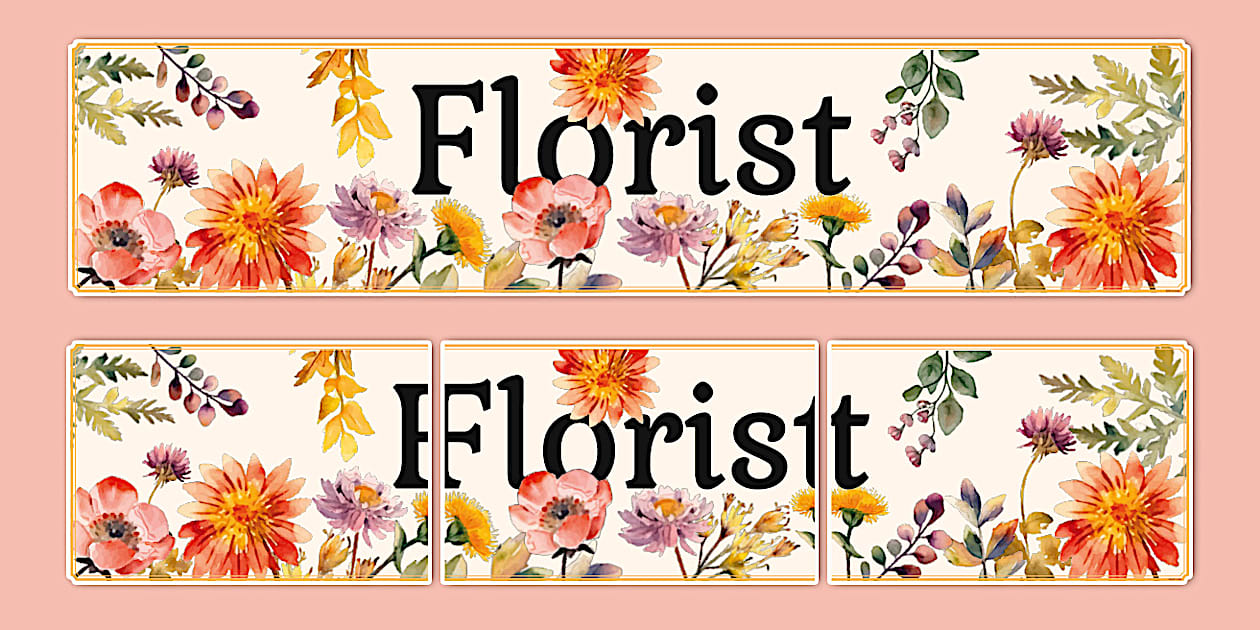 Wildflower Botanical Florist Display Banner (teacher made)
