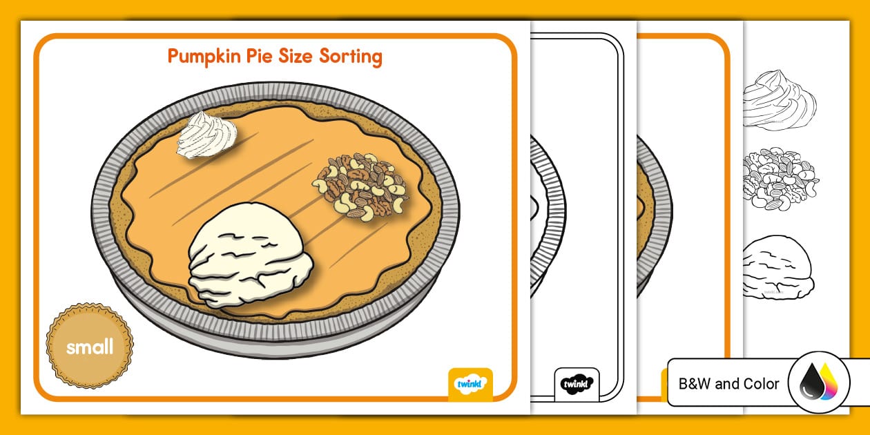 Pumpkin Pie Size Sorting Activity Mats (Teacher-Made)