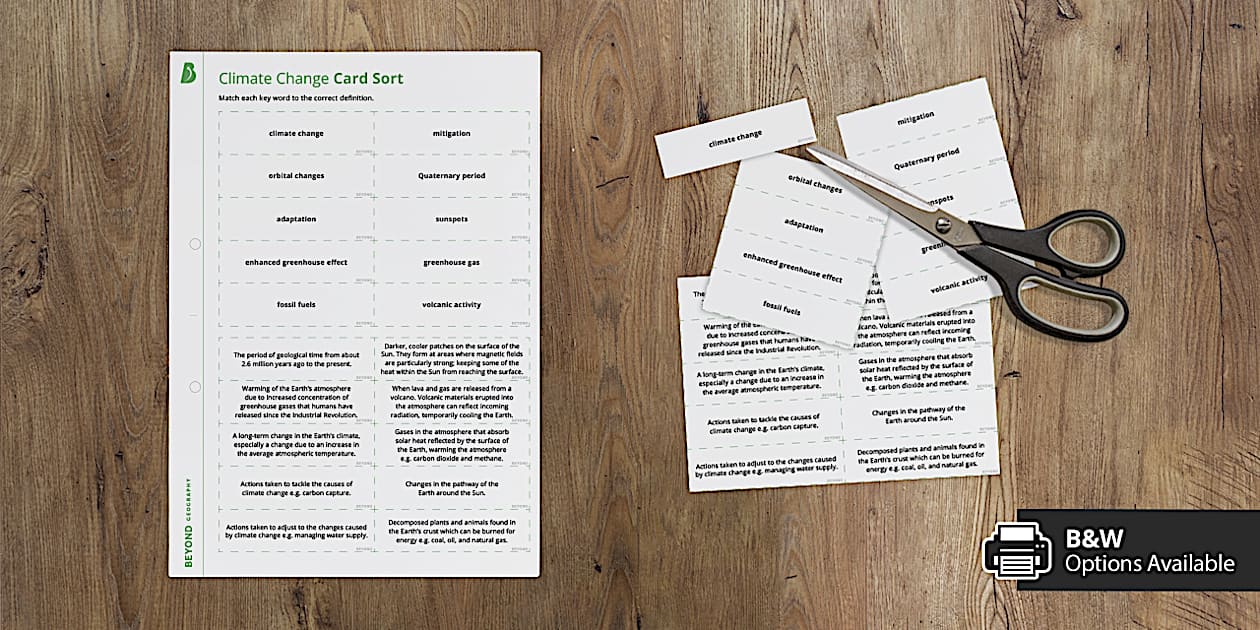 Climate Change Card Sort (teacher made) - Twinkl