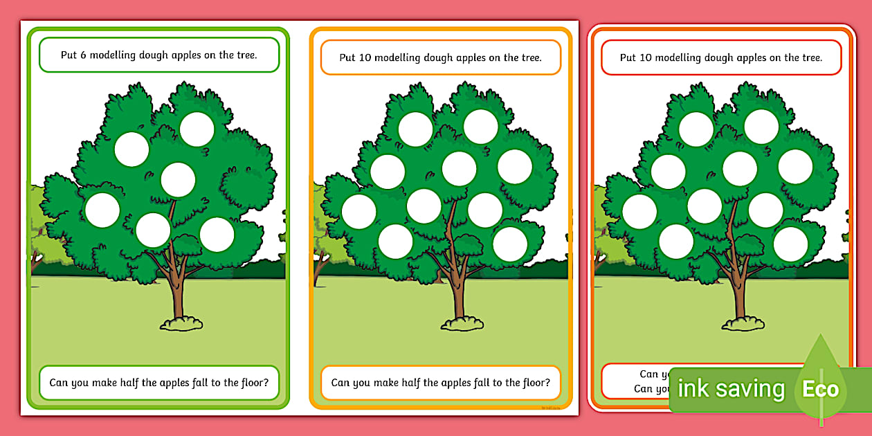 Halving Apple Tree Cards (professor feito) - Twinkl
