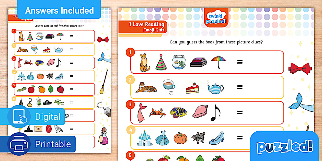 😊 Fun I Love Reading Emoji Quiz | World Book Day Fun