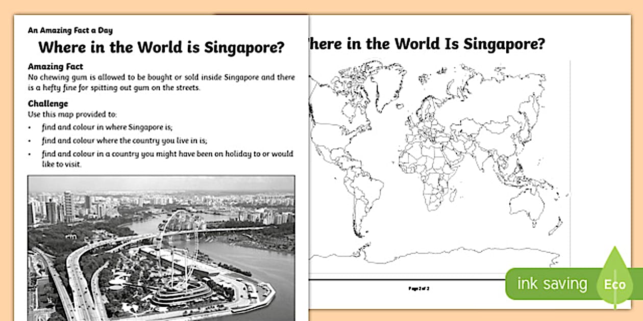Where in the World is Singapore? Worksheet / Worksheet, worksheet