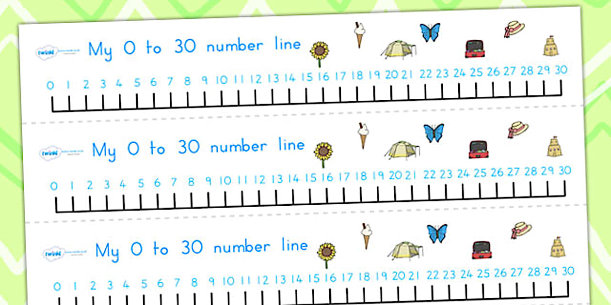 Summer Number Line 0-30 (teacher made) - Twinkl
