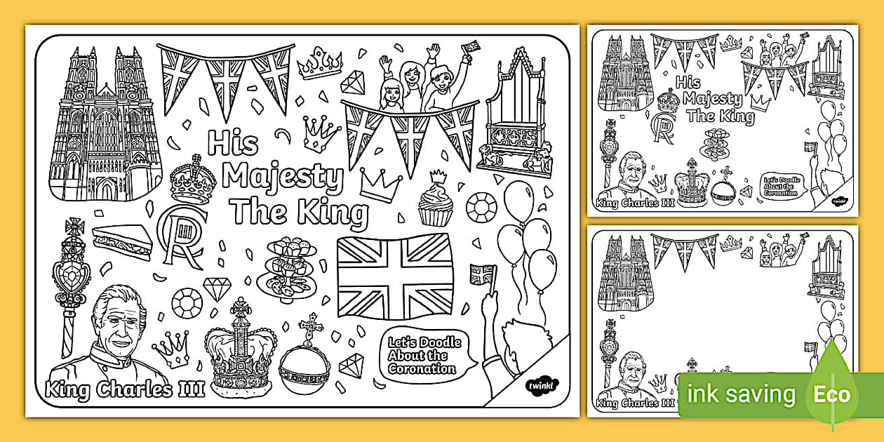 His Majesty the King Doodle Pages for Colouring | Twinkl