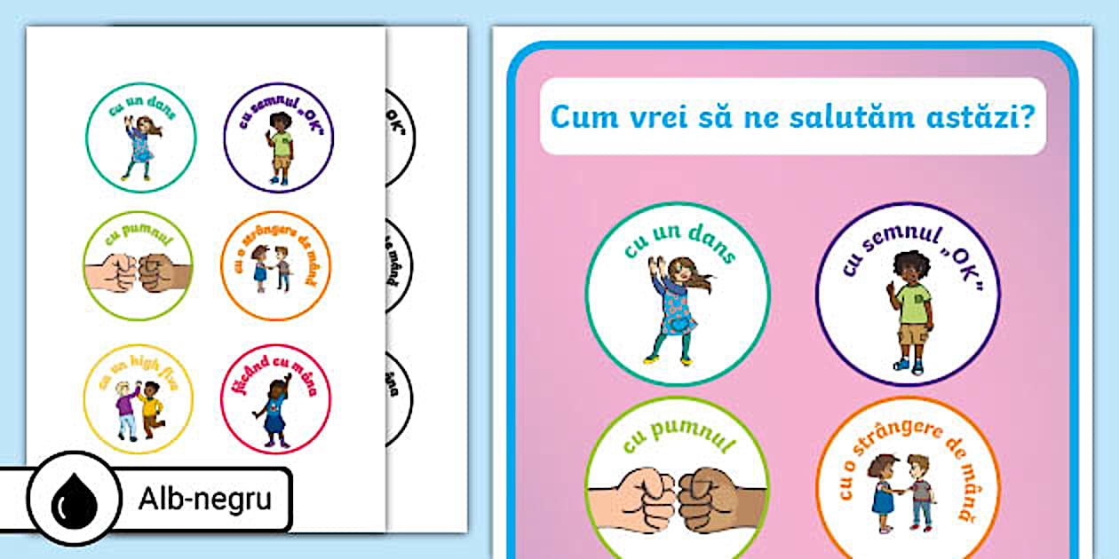 Salutul de dimineață - Planșă | Twinkl România - Twinkl