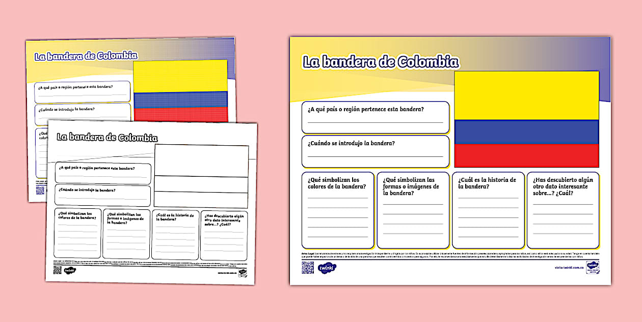 Ficha de investigación: La bandera de Colombia - Twinkl