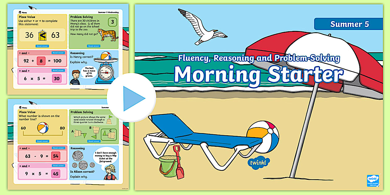 Year 2 Maths Summer Morning Starter PowerPoint 5 - Twinkl