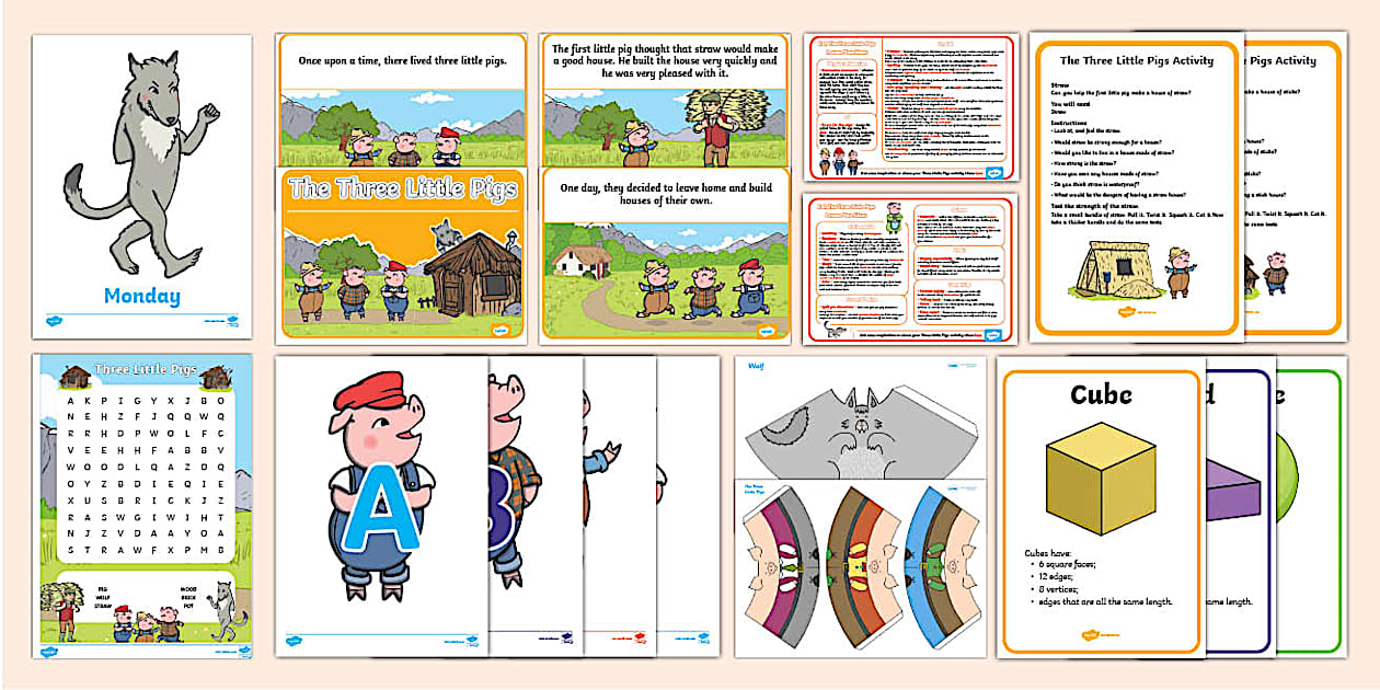 The Three Little Pigs KS1 Lesson Plan Ideas and Resource Pack