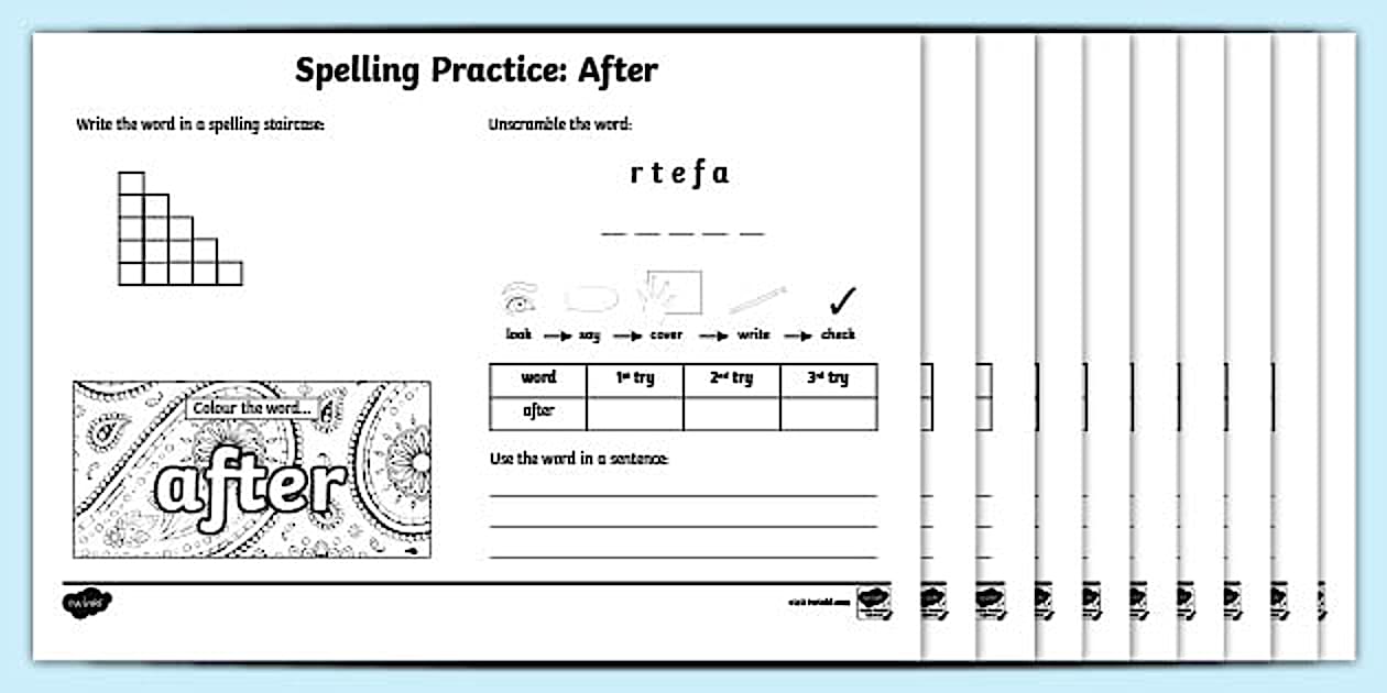 Year 2 Common Exception Words Practice Worksheet Pack