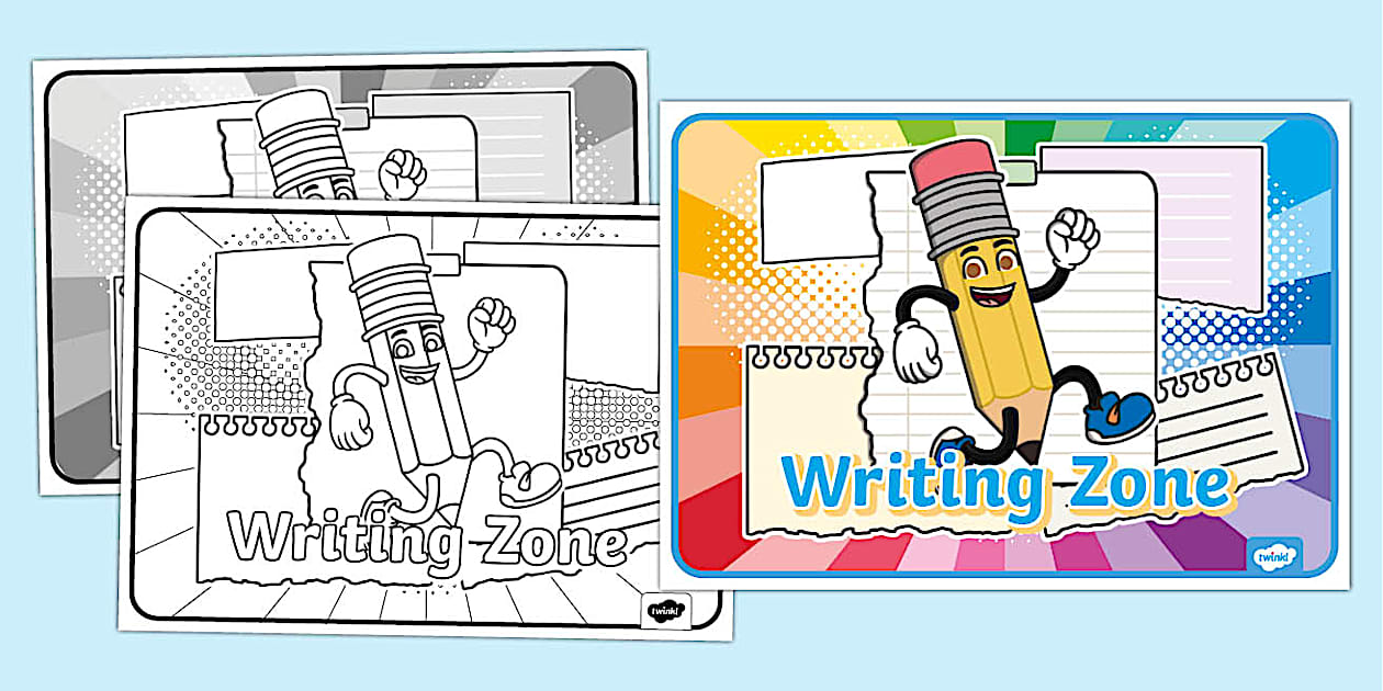 Writing Zone Display Poster (teacher made) - Twinkl