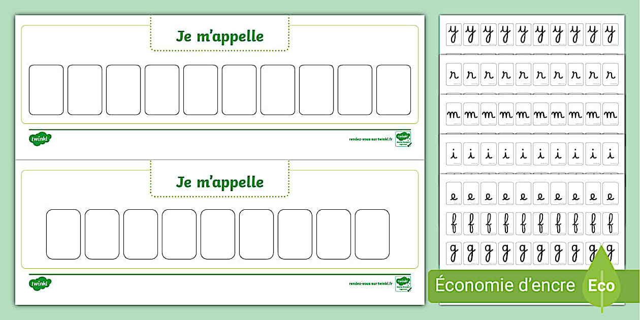 Activité d'entraînement écriture du prénom personnalisable