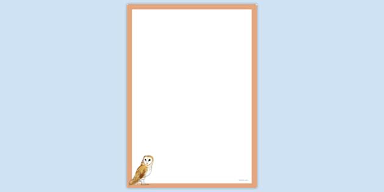 Simple Blank Detailed Owl Page Border | Page Borders