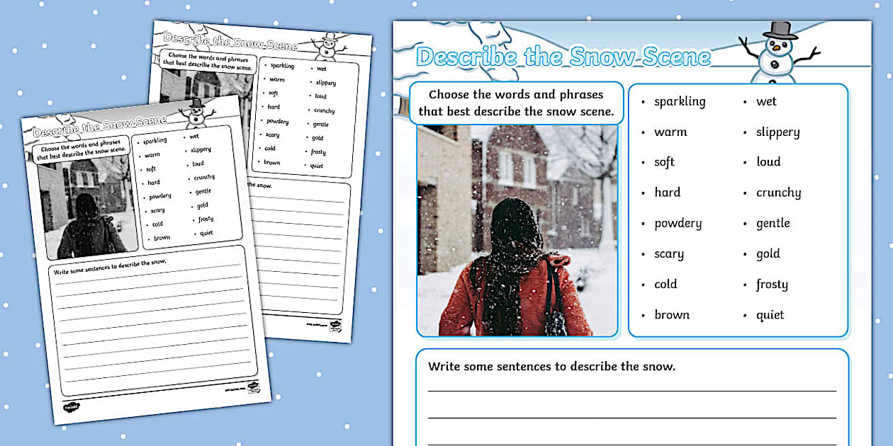 Describe the Snow Worksheet - Twinkl Primary (Teacher-Made)