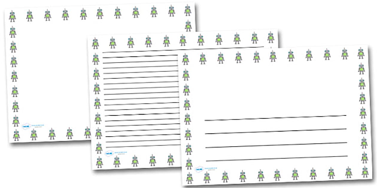 Editable Robot Landscape Page Borders (teacher made)