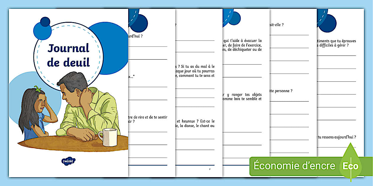 Journal de deuil (l'enseignant a fait) - Twinkl