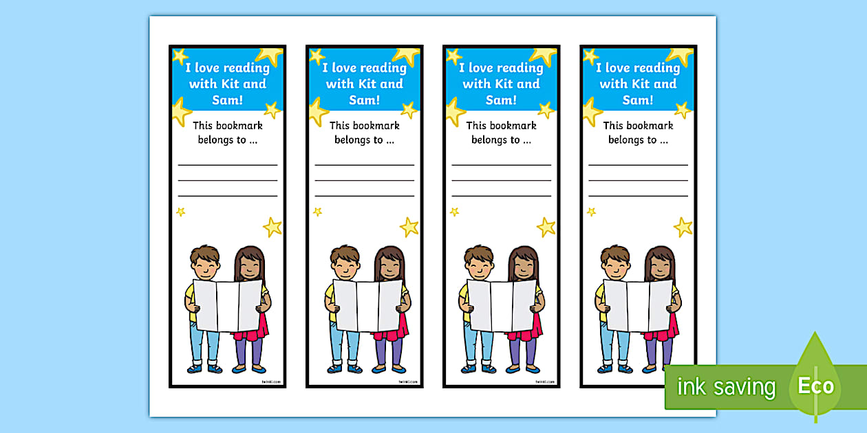 Kit and Sam Editable Bookmarks (teacher made) - Twinkl