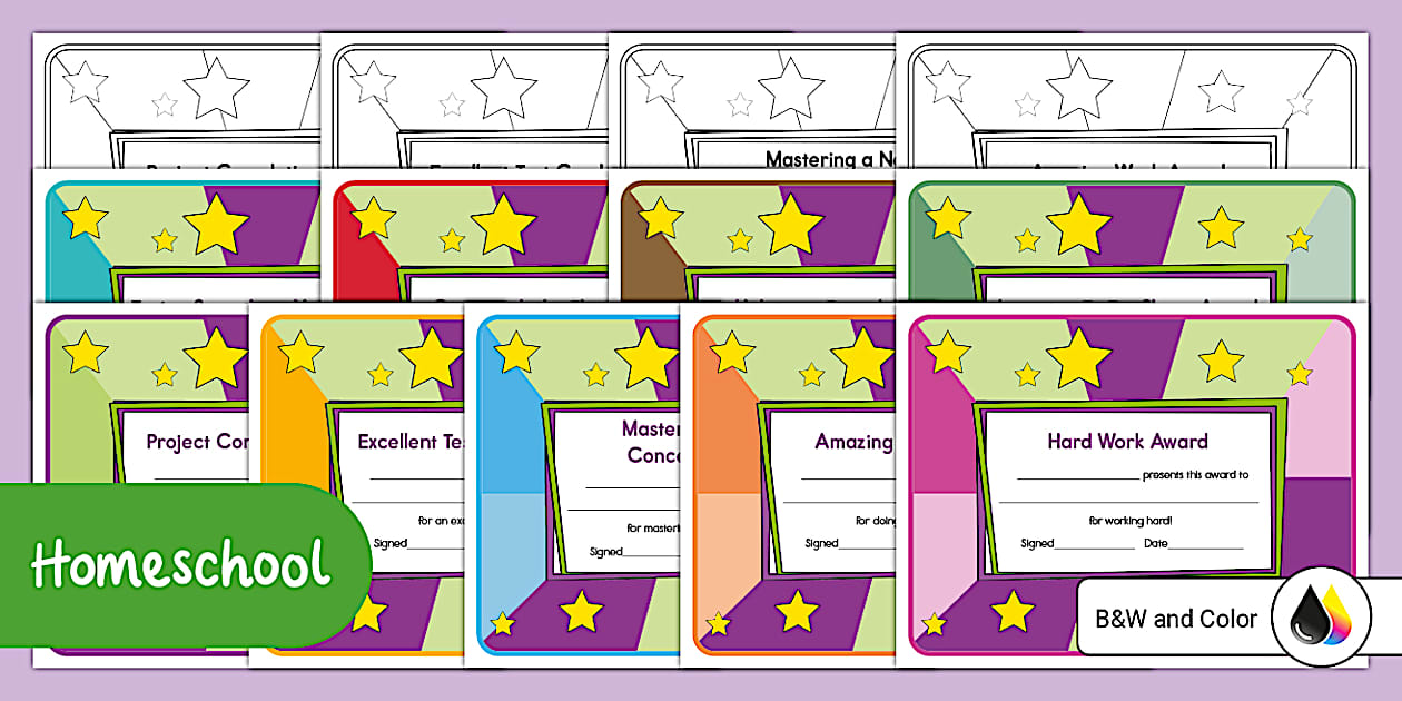 Colorful Homeschool Certificates Pack | Twinkl USA
