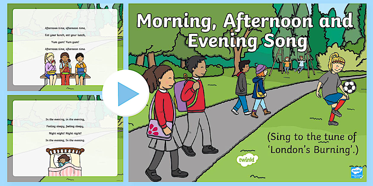 Morning, Afternoon and Evening Song PowerPoint - Twinkl
