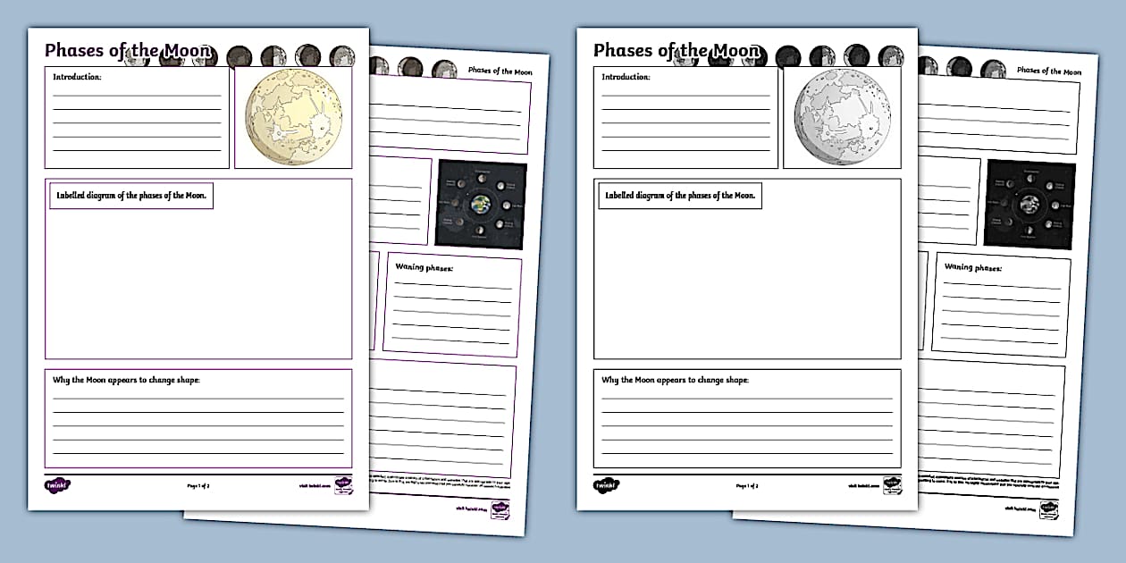 Phases of the Moon Non-Chronological Report Template