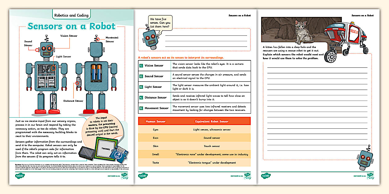 Robotics and Coding - Robot Sensors Activity (teacher made)