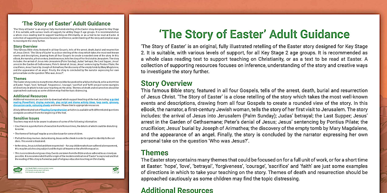 KS2 Easter Story 'The Story of Easter' Adult Guidance