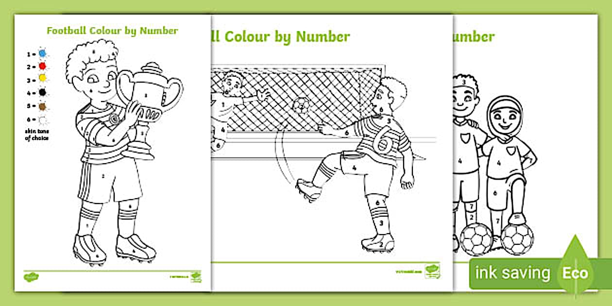 Football Colour by Number Activity - Twinkl
