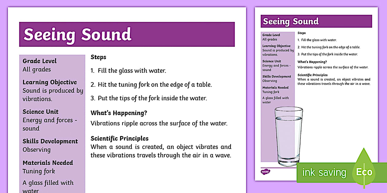 Seeing Sound Science Experiment (teacher made) - Twinkl
