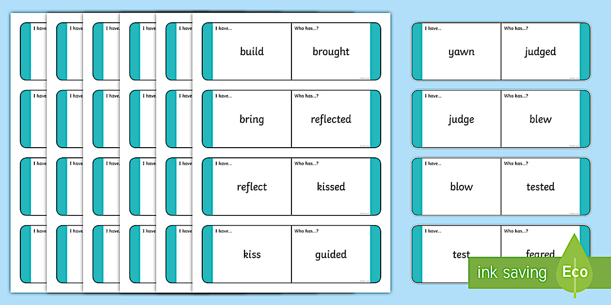 Past Tense Verbs Loop Cards - Past Tense Verbs Loop Cards