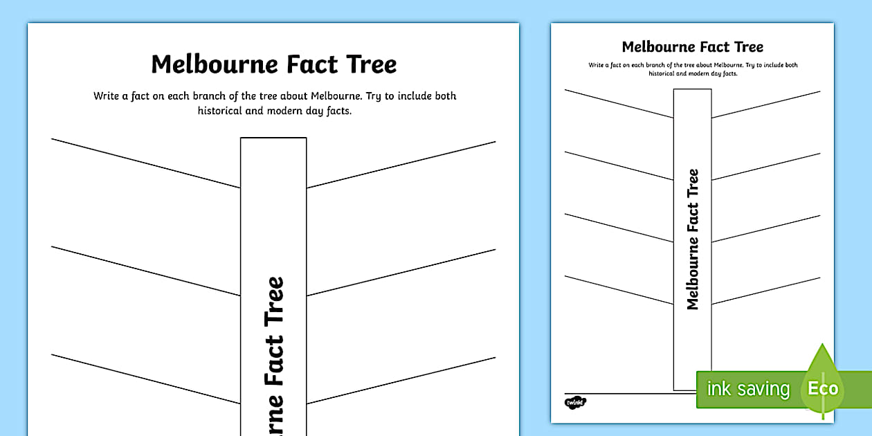 Melbourne Fact Tree Worksheet (teacher made) - Twinkl