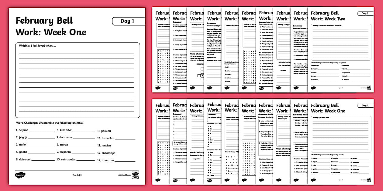 February Eighth Grade ELA Bell Work Bundle (Teacher-Made)