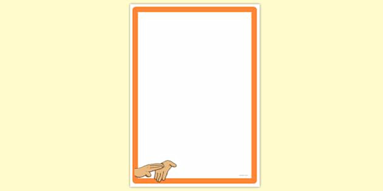 Simple Blank Sign Language Page Border | Page Borders | Twinkl