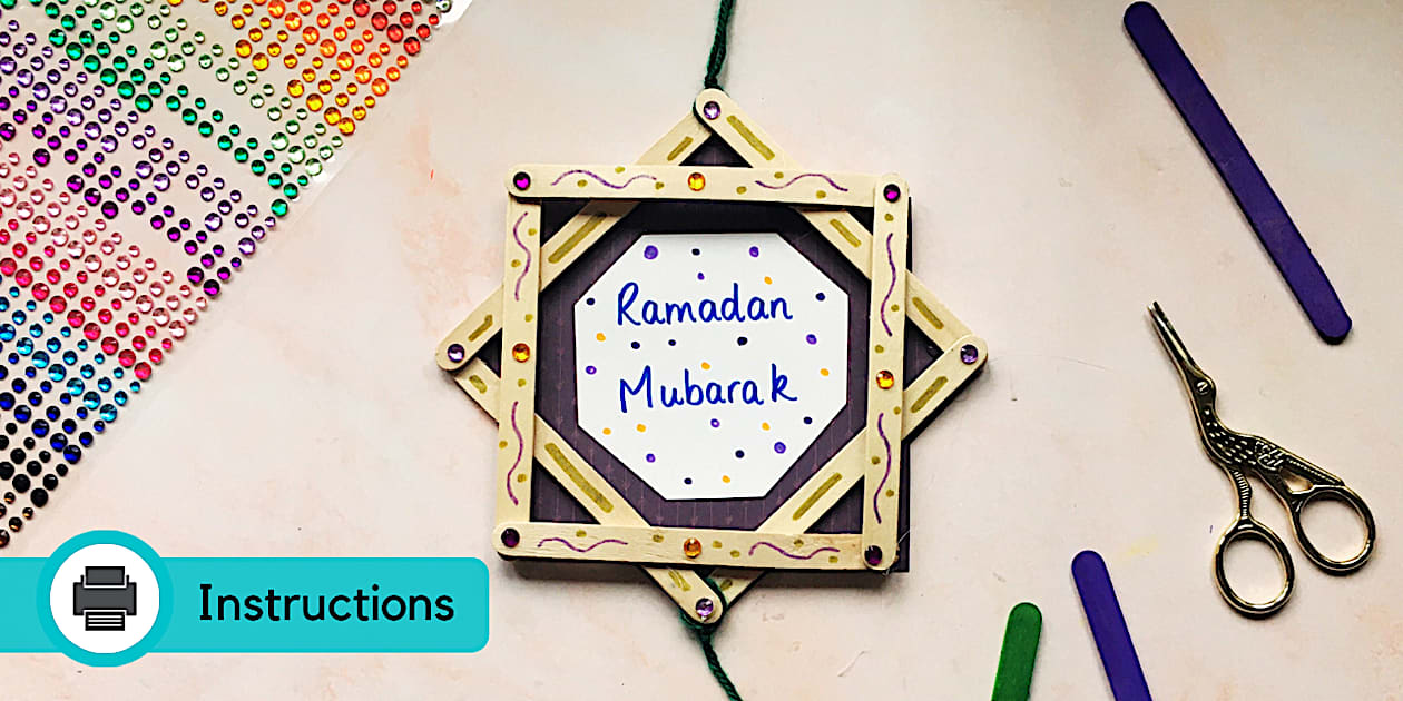 Ramadan Lolly Stick Decoration Craft - Twinkl