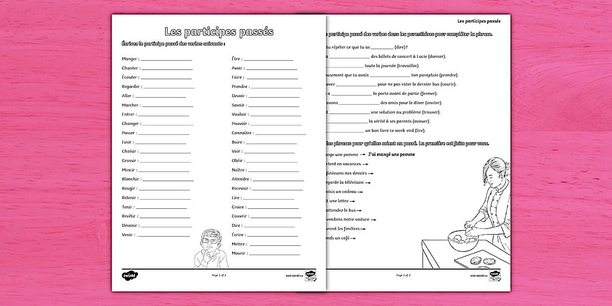 Exercices participes passés | Référence Twinkl - Twinkl