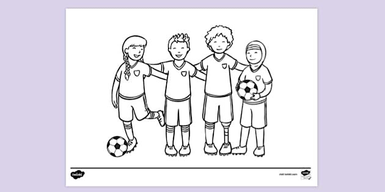 Children's Football Team Colouring Sheet Colouring | Colouring Sheets