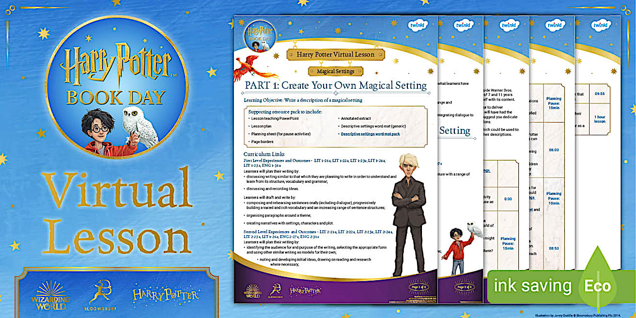 FREE! - Harry Potter Virtual Lesson Magical Settings Lesson Guidance