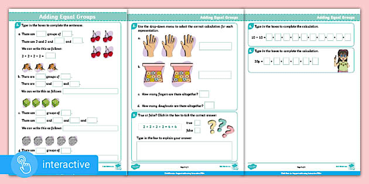 👉 Interactive PDF: Year 2 White Rose Maths: Add Equal Groups