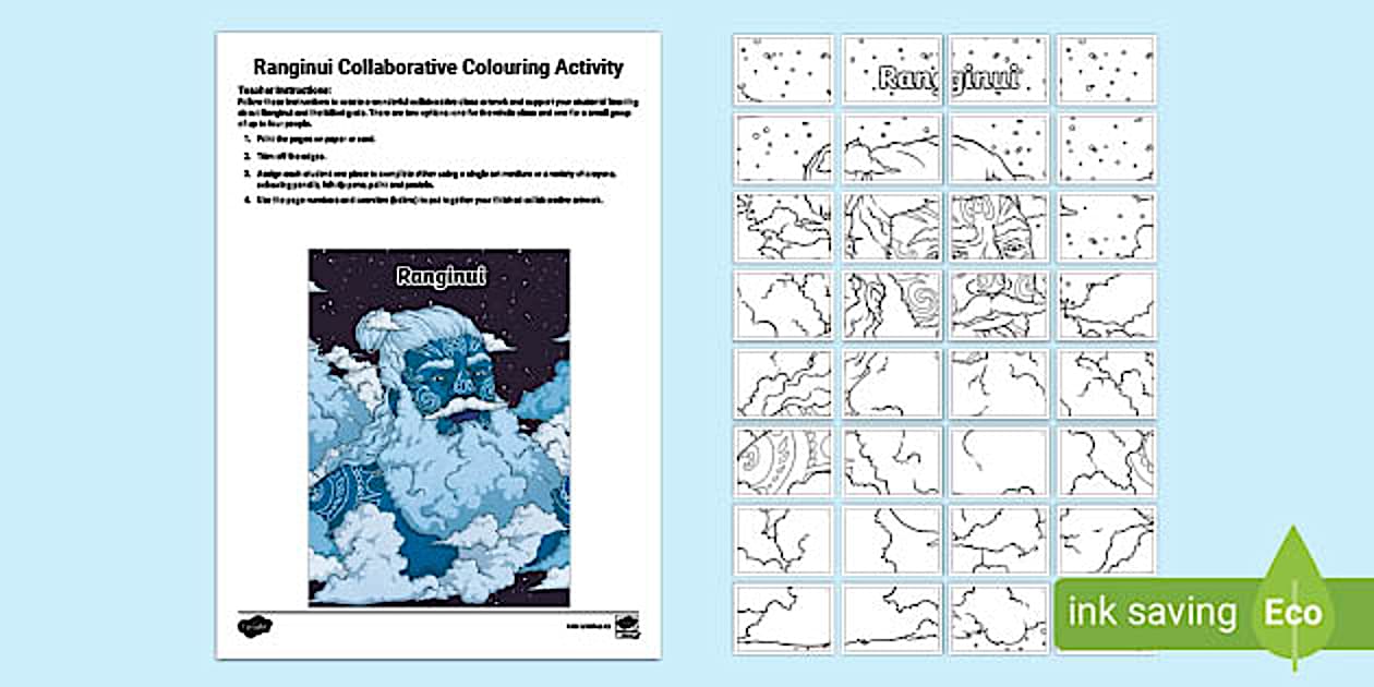 Ranginui Collaborative Colouring Activity (teacher made)