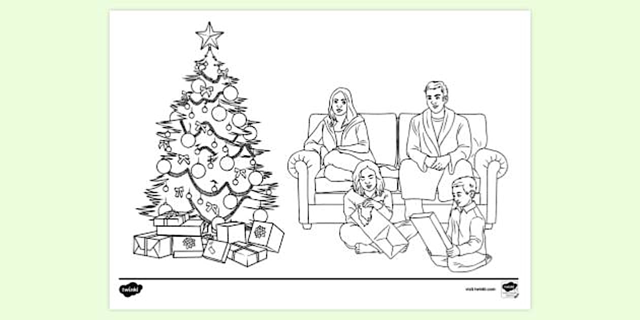 Family Christmas Presents Colouring Sheet | Colouring Sheets